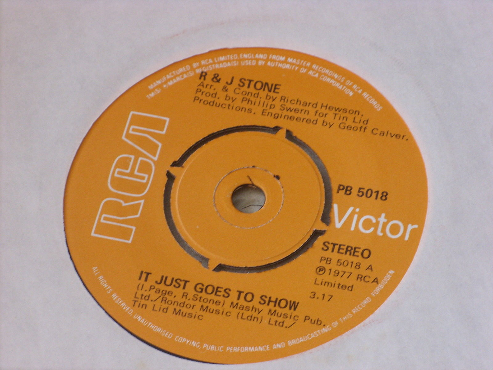 R & J Stone: It just goes to show EX 7"