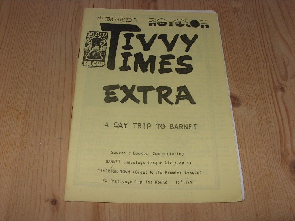 Tivvy Times Extra (Tiverton Town souvenir booklet) Nov 1991