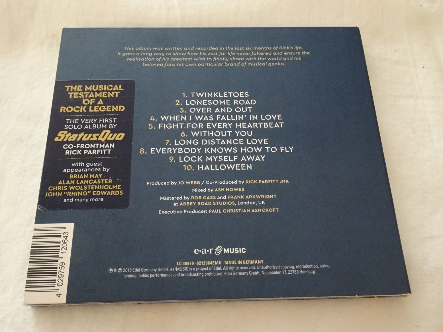 Rick Parfitt: Over And Out MINT UNPLAYED CD Staus Quo