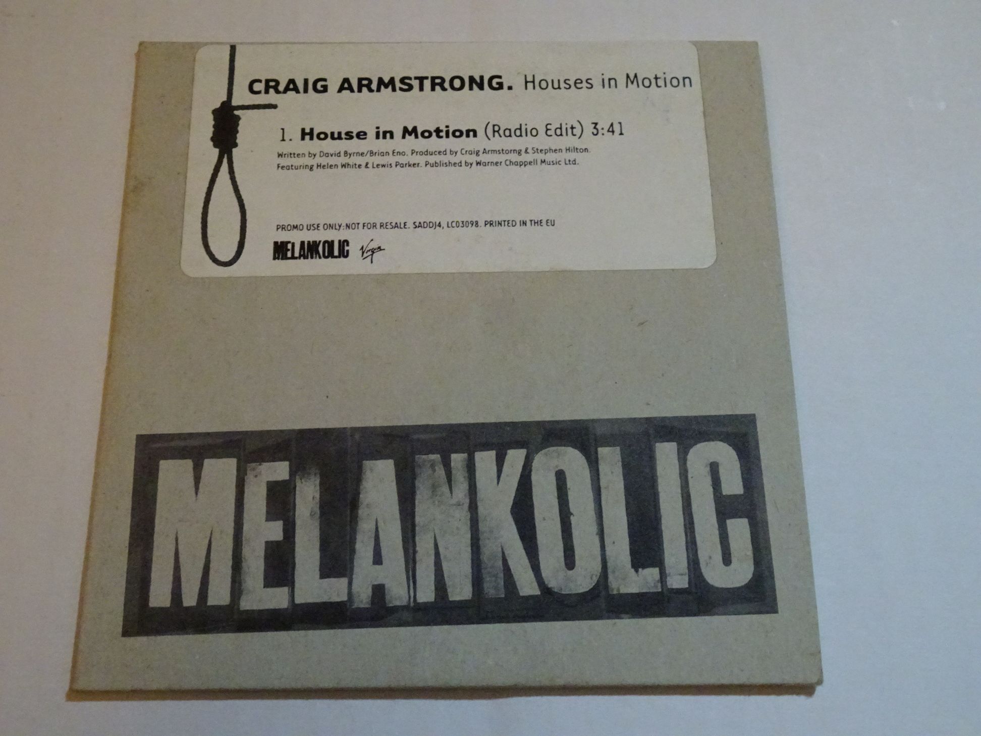 Craig Armstrong: Houses In Motion 1 Track Promo CD Single