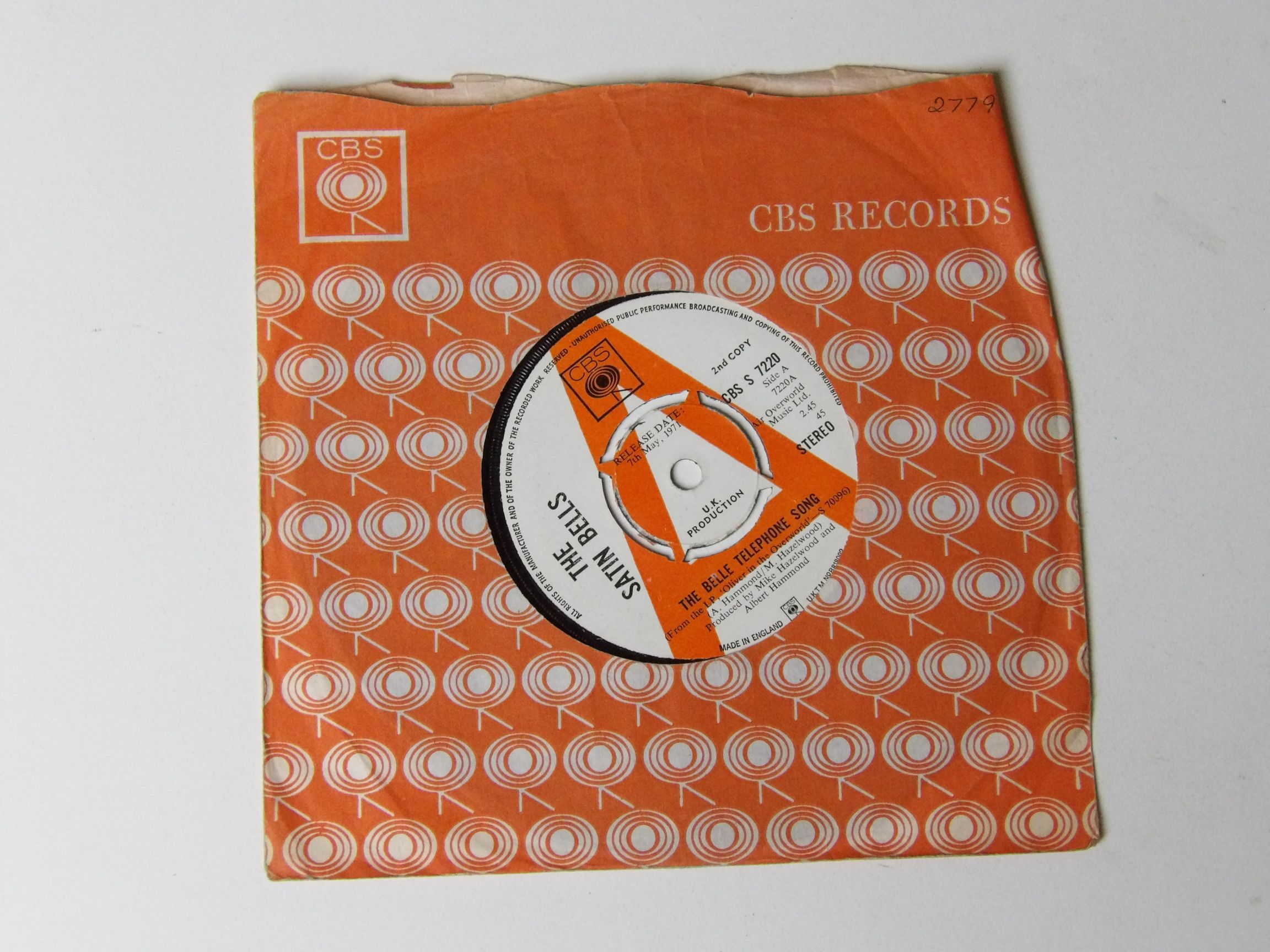 The Satin Bells: The Belle Telephone Song 1971 UK PROMO 7"