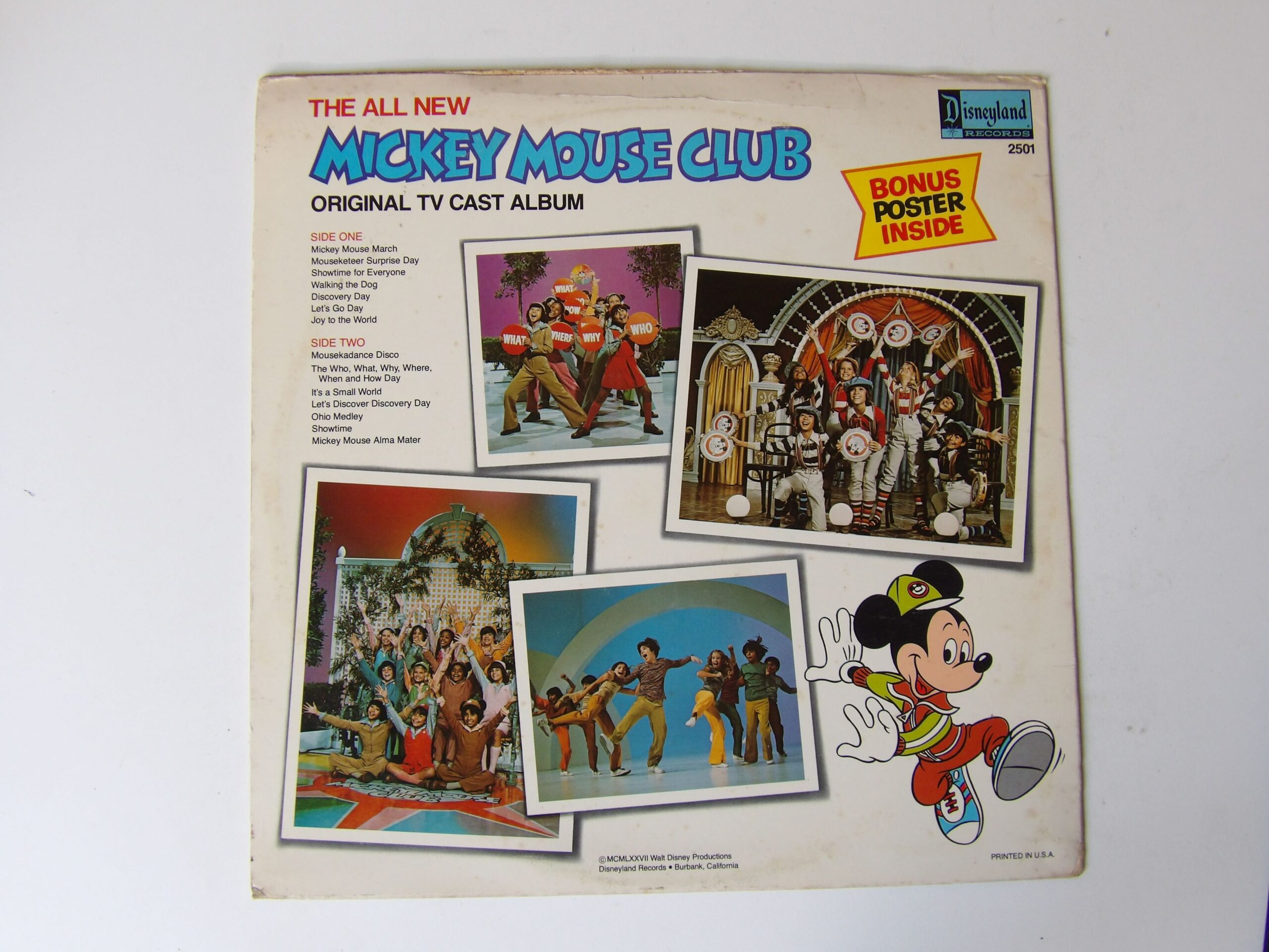 Mickey Mouse Club: The All New... TV Soundtrack 1977 LP + Poster + Postcard