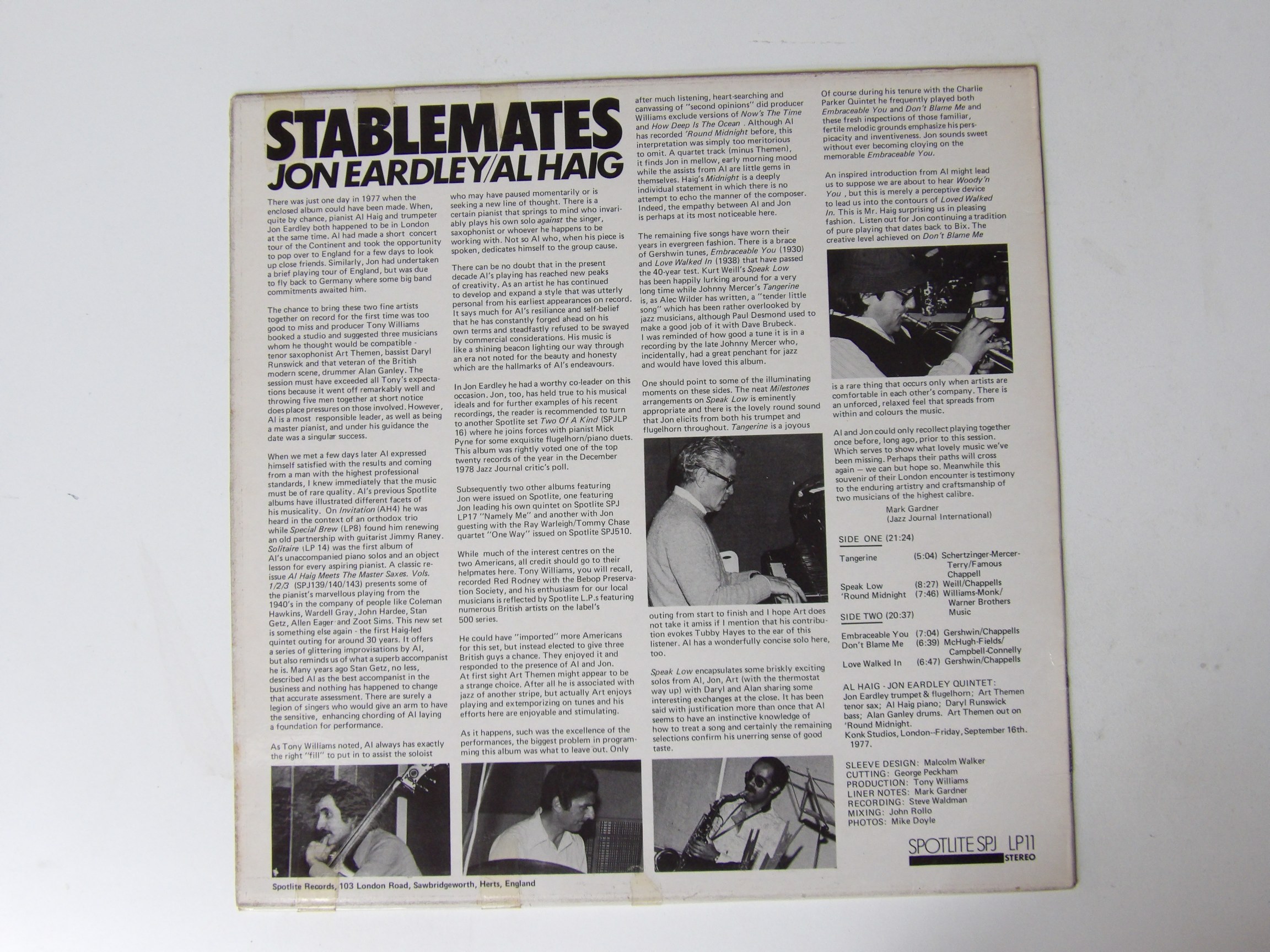 Jon Eardley / Al Haig: Stablemates 1979 Jazz LP