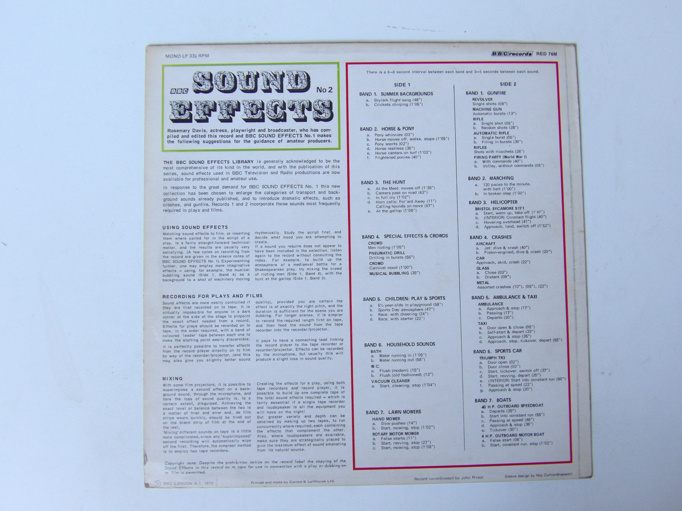 Various: BBC Sound Effects No. 2 EX LP