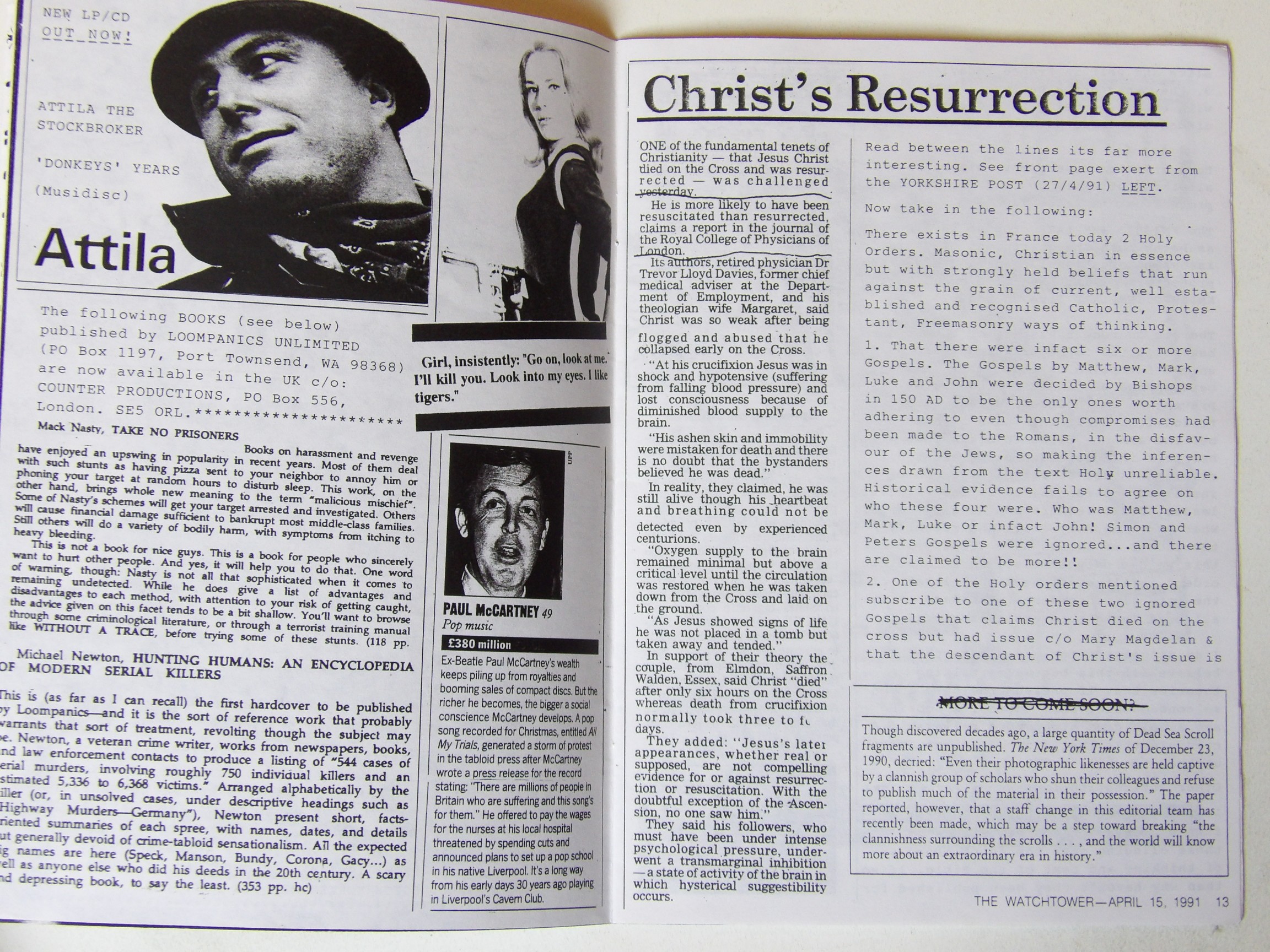 Rouska A5 Fanzine: #63 1988 Rouska Records / Knights Templar