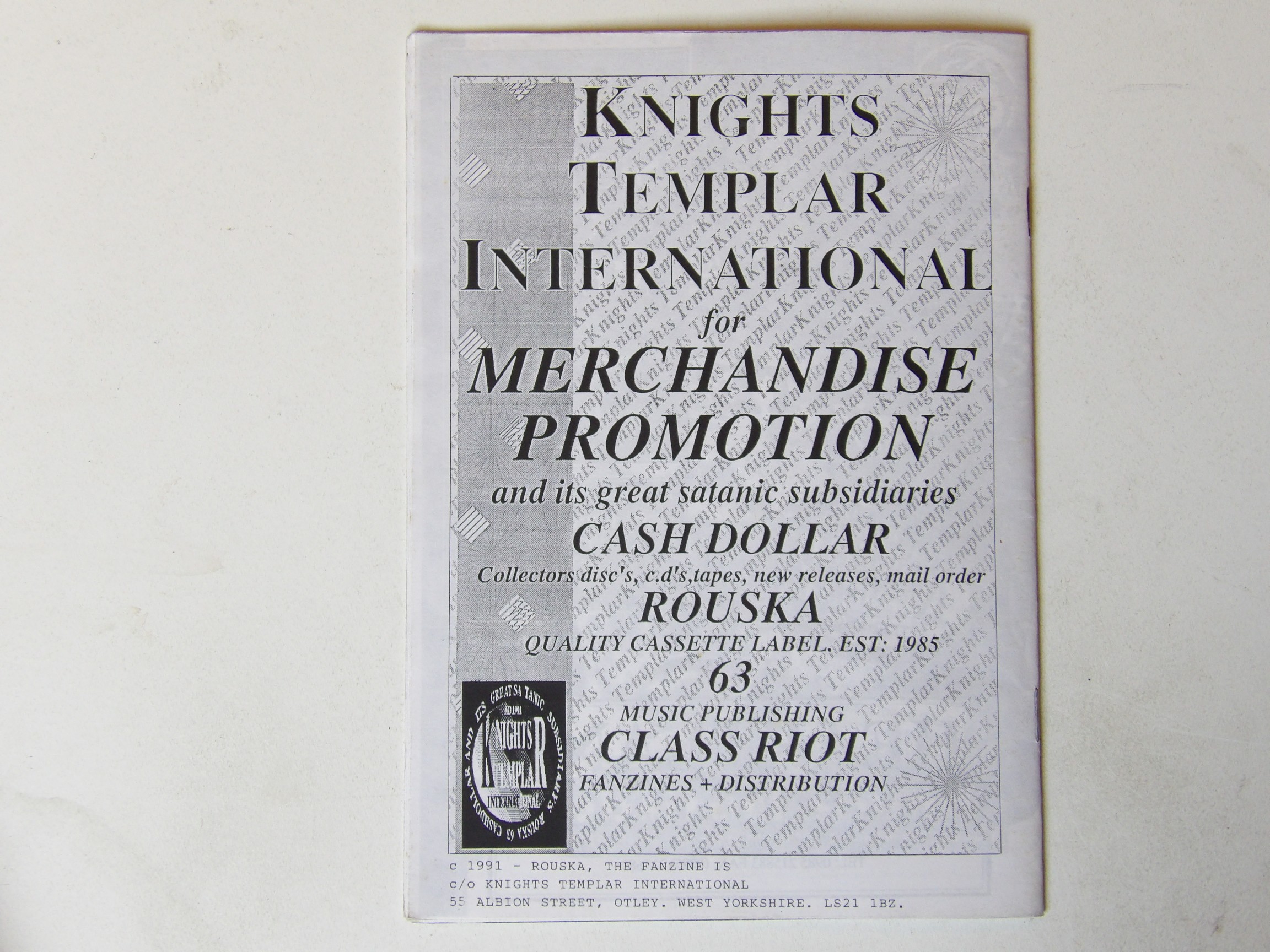 Rouska A5 Fanzine: #63 1988 Rouska Records / Knights Templar