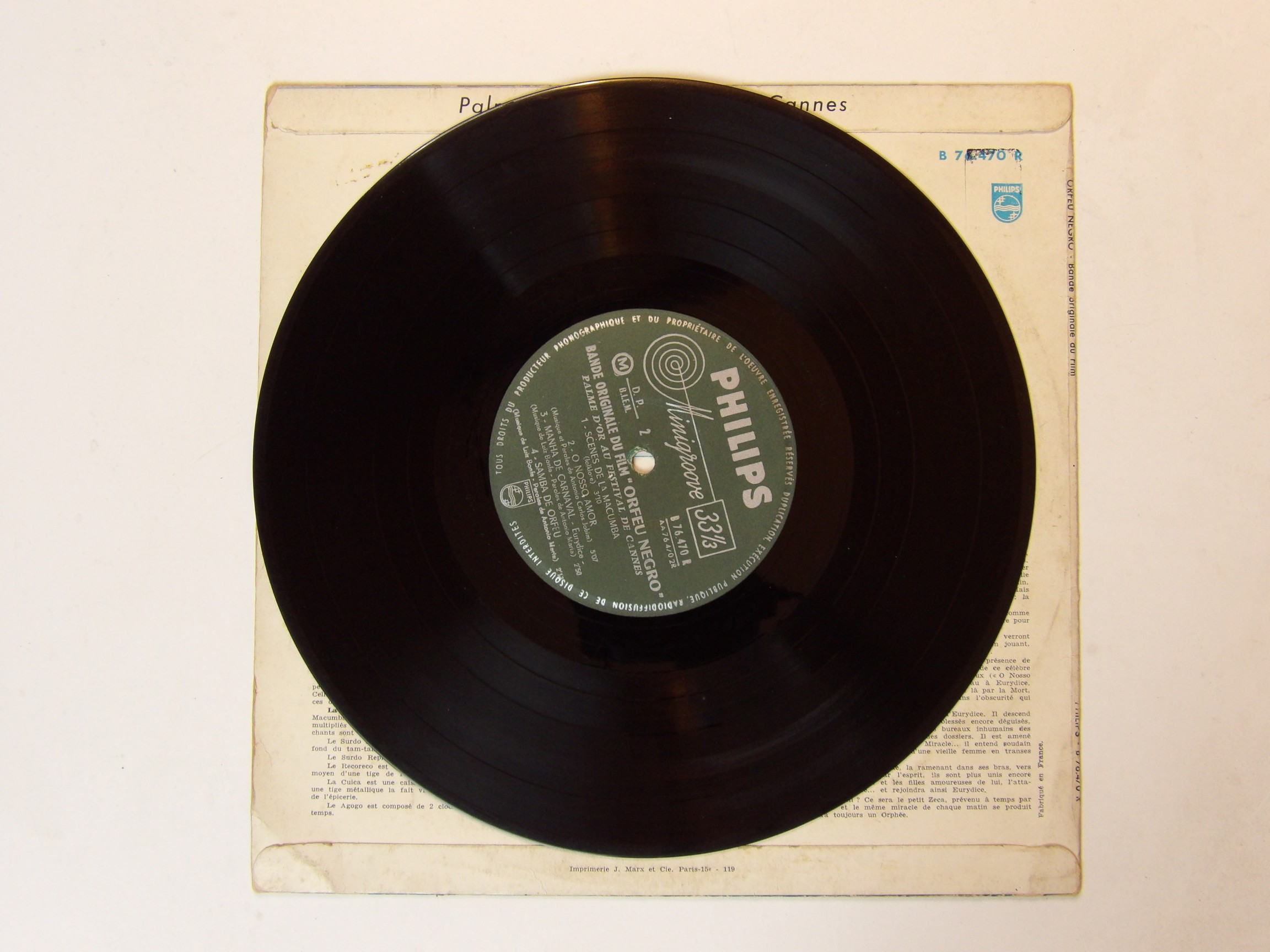 Antonio Carlos Jobim & Luiz Bonfá: Orfeu Negro Soundtrack 1959 French 10"