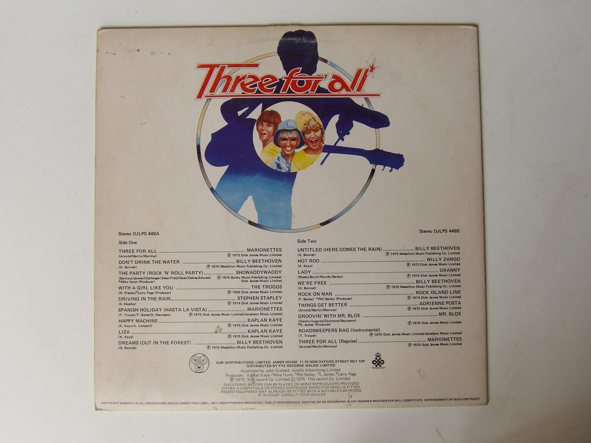 Various: Three For All Soundtrack 1975 Near Mint LP