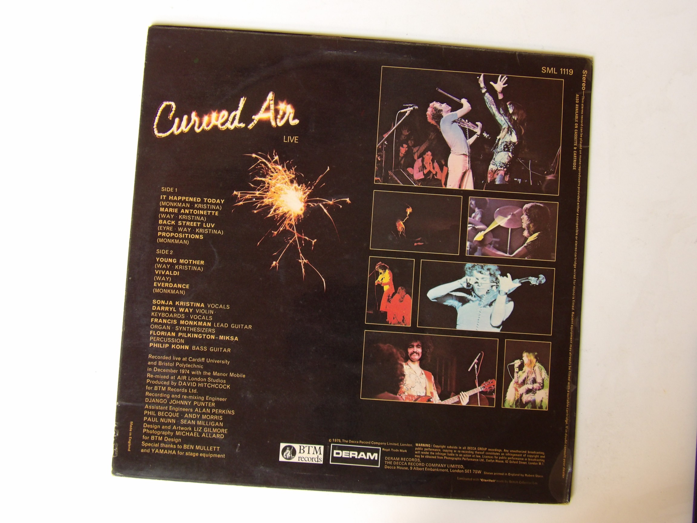 Curved Air: Curved Air Live 1W/1W 1975 First Pressing LP