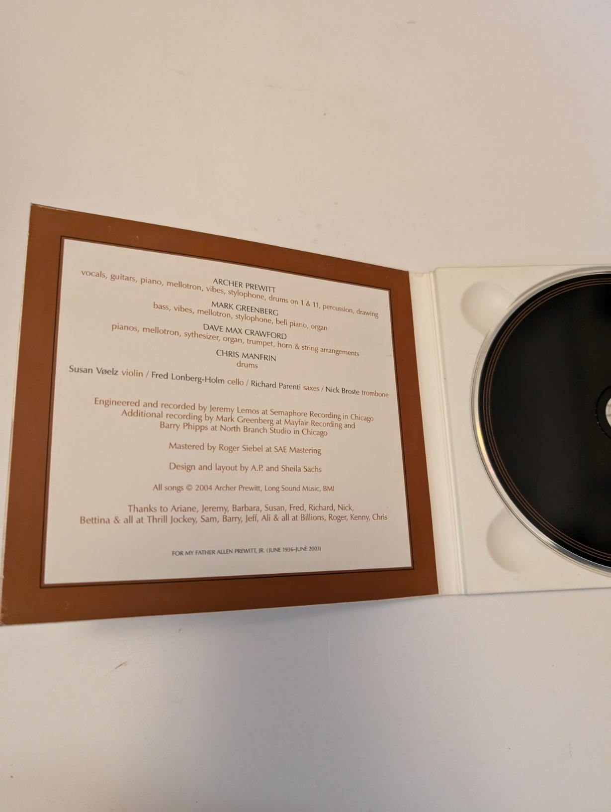 Archer Prewitt: Wilderness Mint Unplayed Promo CD