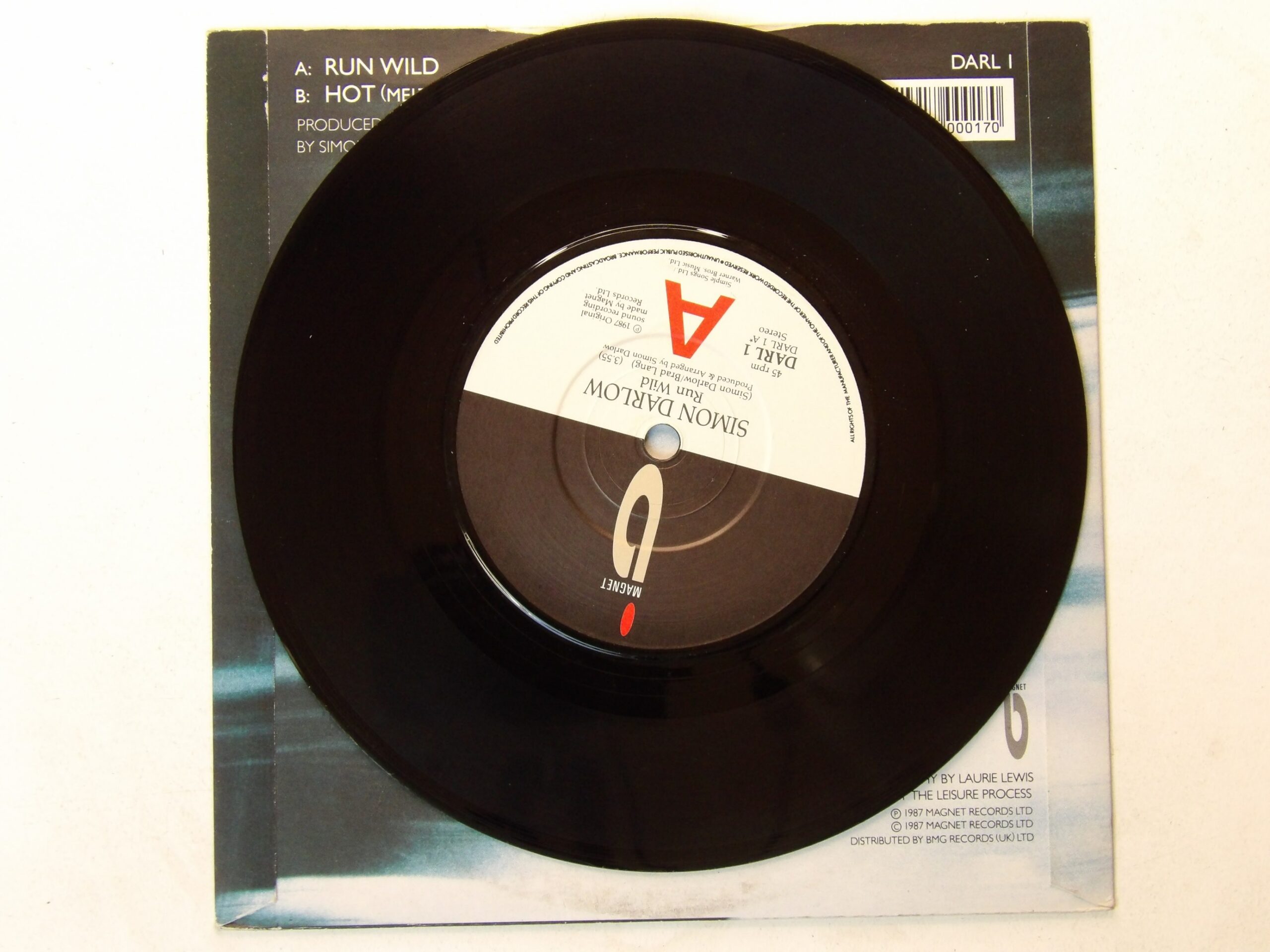 Simon Darlow: Run Wild Near Mint UK 1987 7"