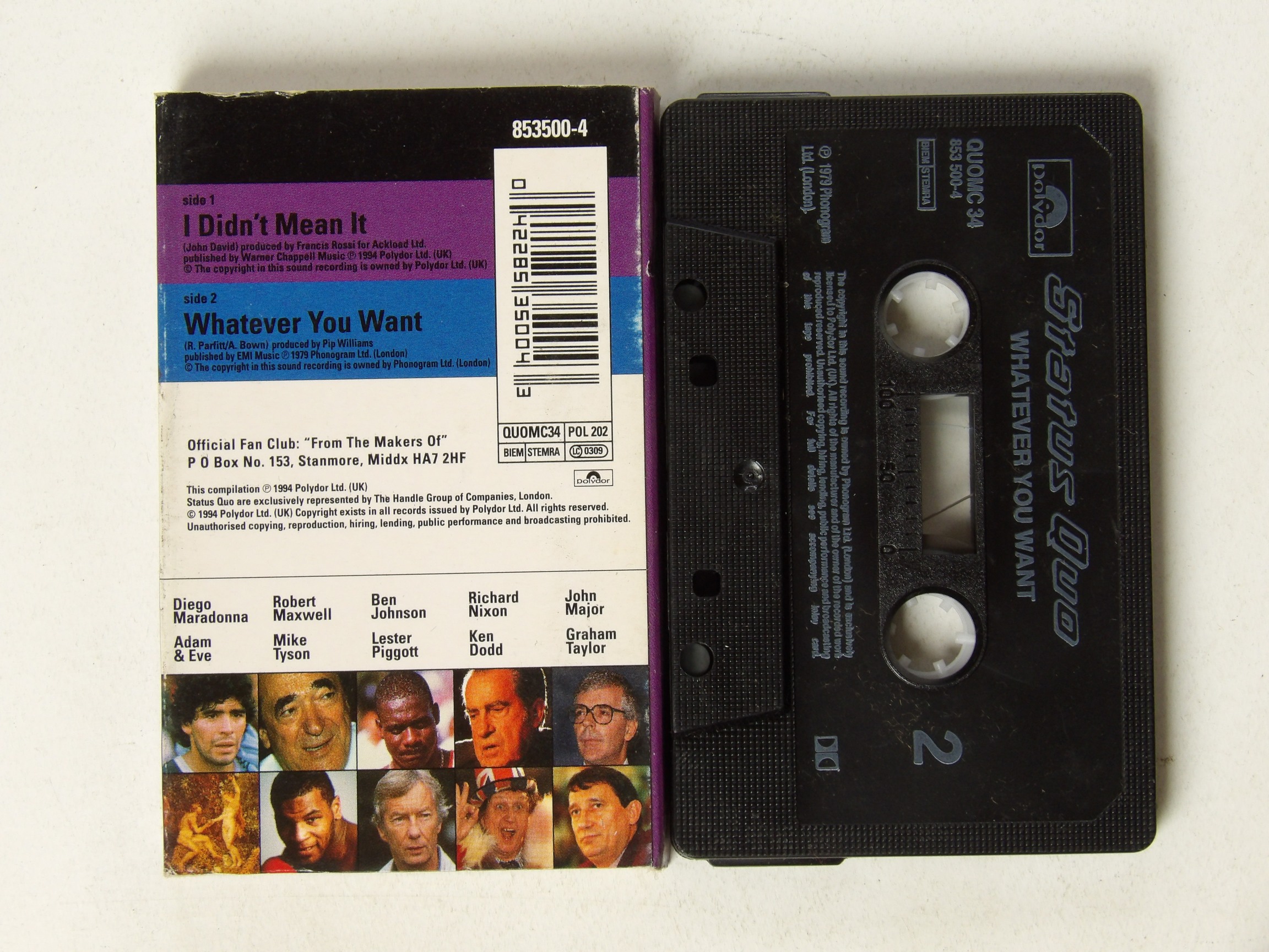 Status Quo: I Didn't Mean It UK Cassingle