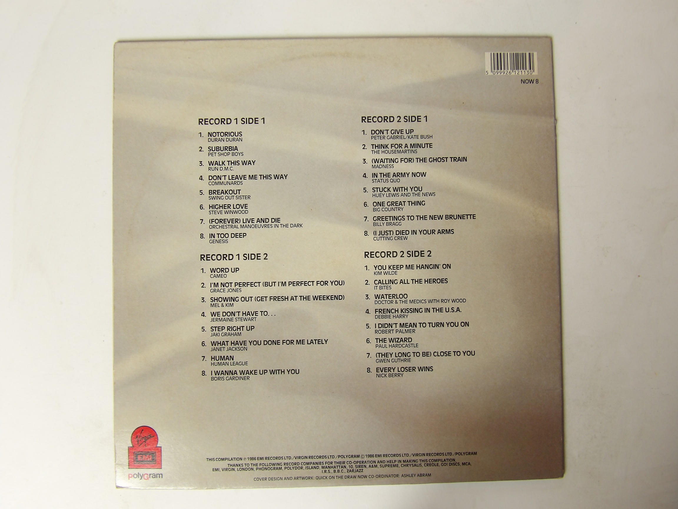 Various: Now That's What I Call Music! 8 1986 UK EX 2XLP + Insert