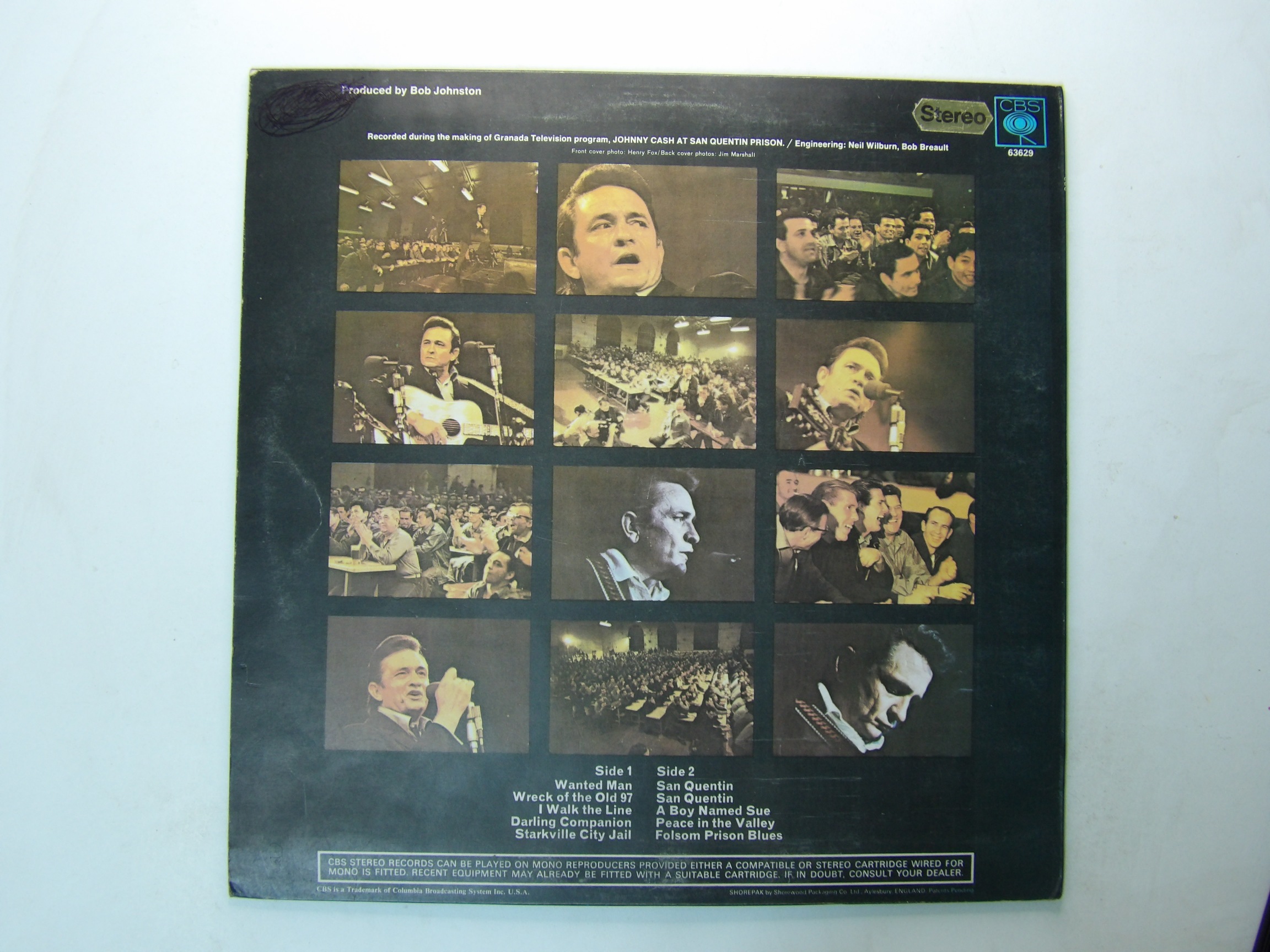 Johnny Cash: At San Quentin 1969 UK A2/B1 LP