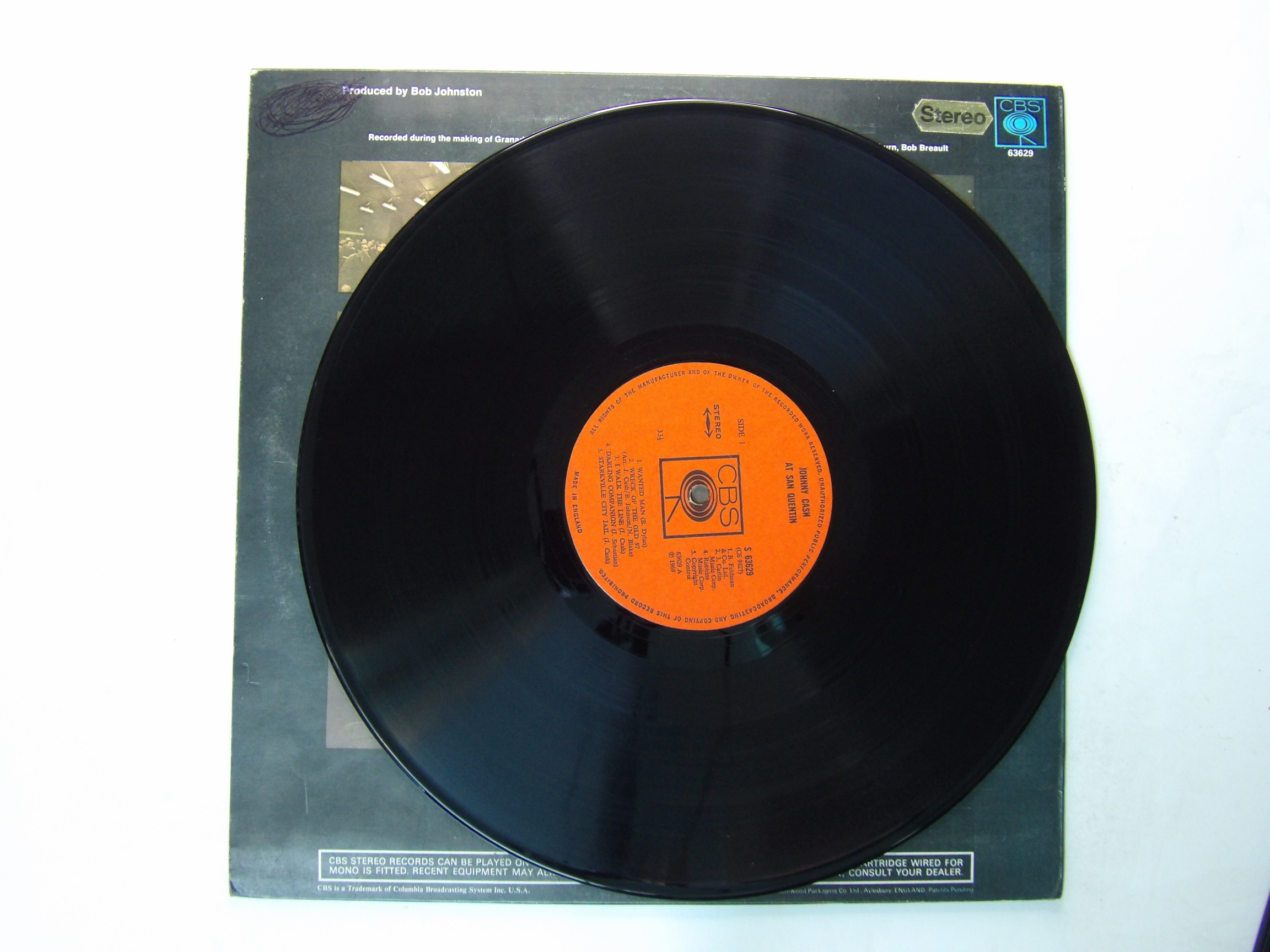 Johnny Cash: At San Quentin 1969 UK A2/B1 LP
