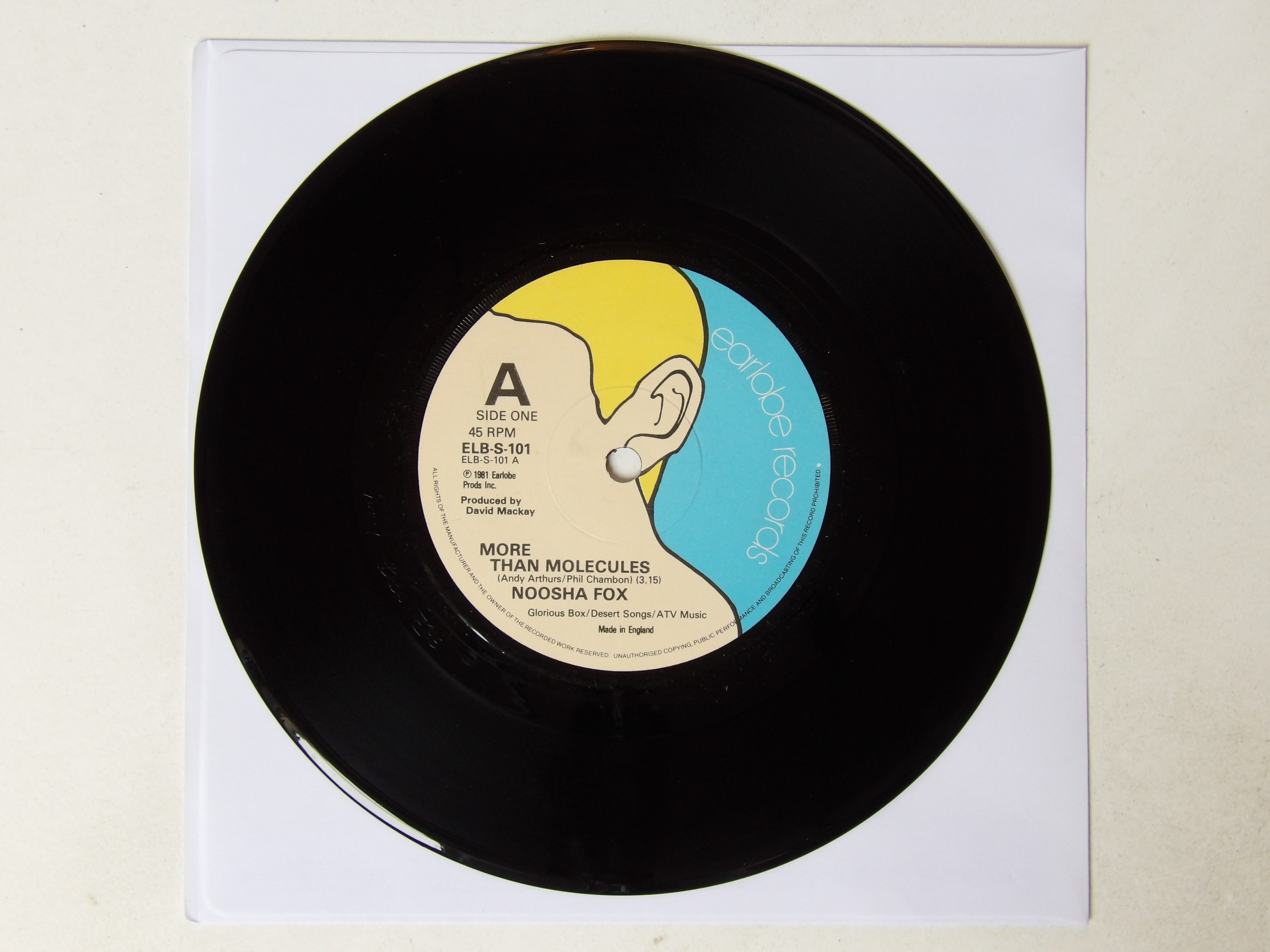 Noosha Fox: More Than Molecules 1981 UK EX+ 7"