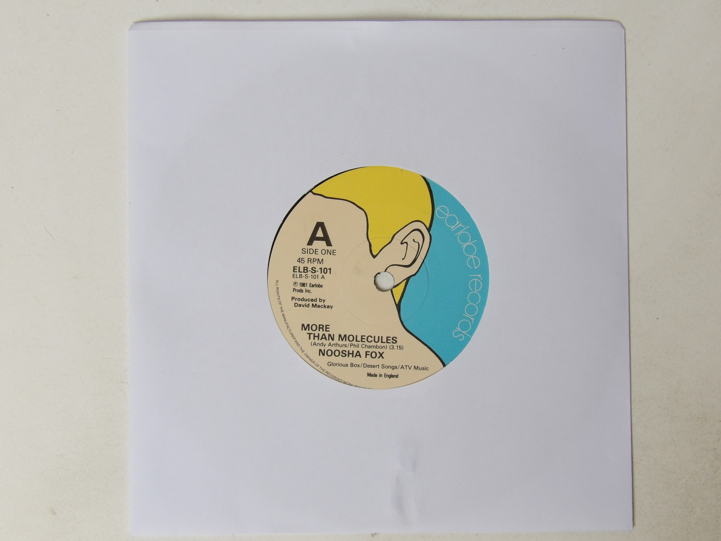 Noosha Fox: More Than Molecules 1981 UK EX+ 7"
