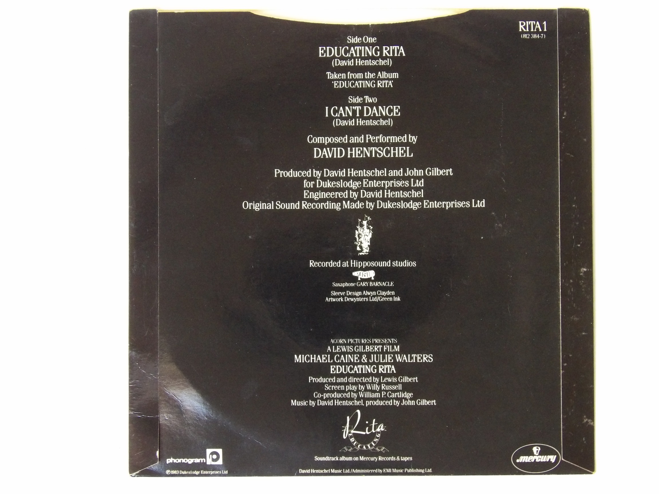 David Hentschel: Educating Rita 1983 EX+ 7"