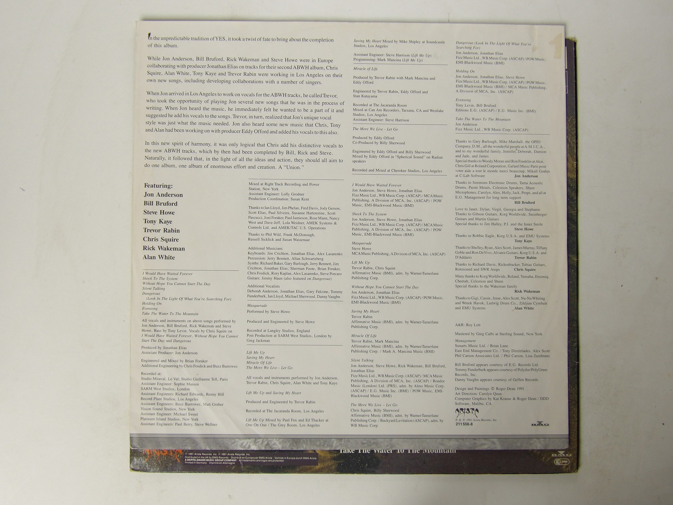 Yes: Union 1991 A1/B1 European first press LP