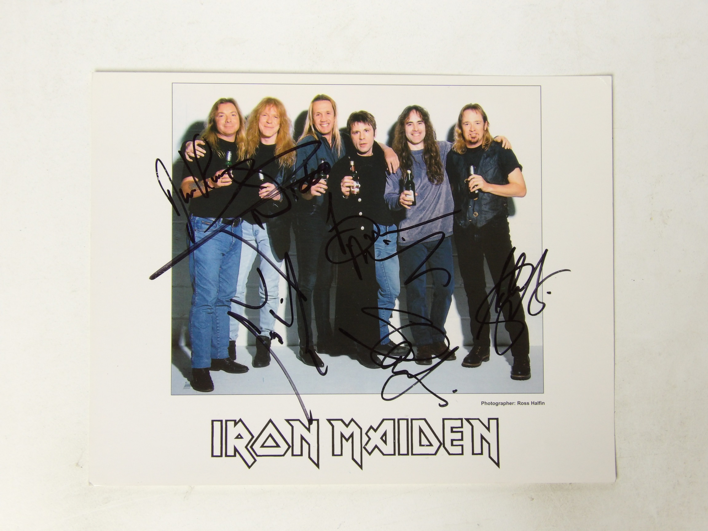 Iron Maiden: FULLY HAND SIGNED Colour 10x8 Photo (Fanclub1)