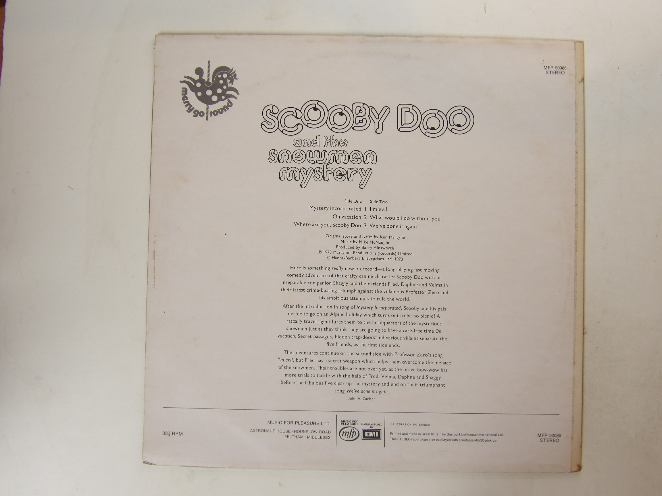Various: Scooby Doo And The Snowmen Mystery UK 1973 LP