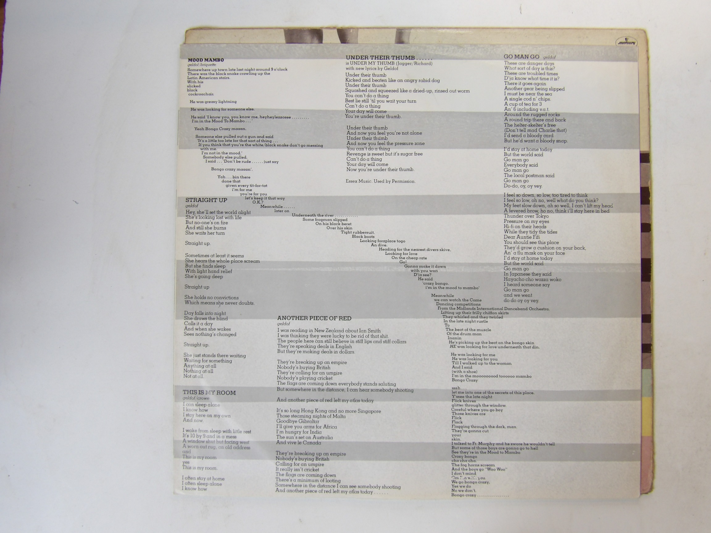 Boomtown Rats: Mondo Bongo UK 1y1/2y2 1980 LP + 2 posters