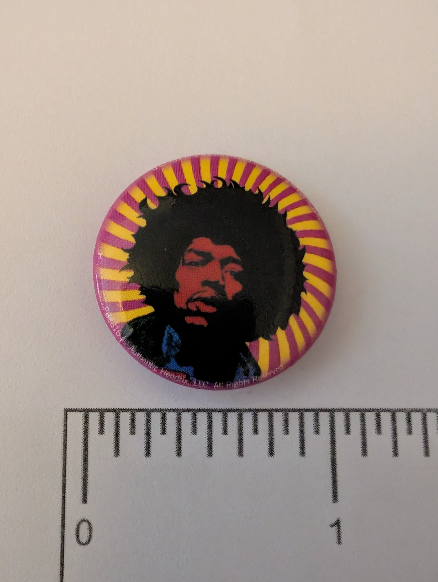Jimi Hendrix: Purple / Yellow Original Badge/Button