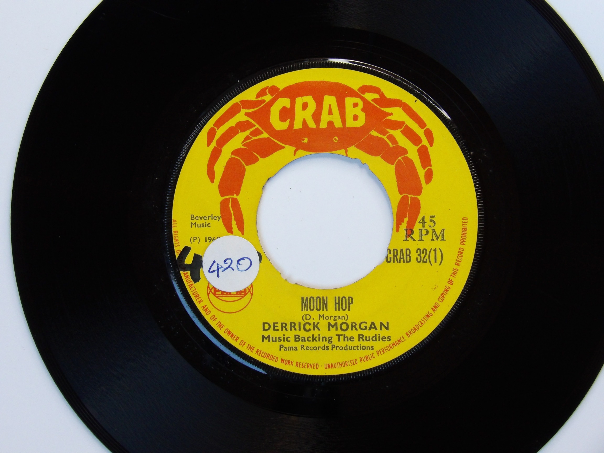 Derrick Morgan: Moon Hop 1969 Crab 7"