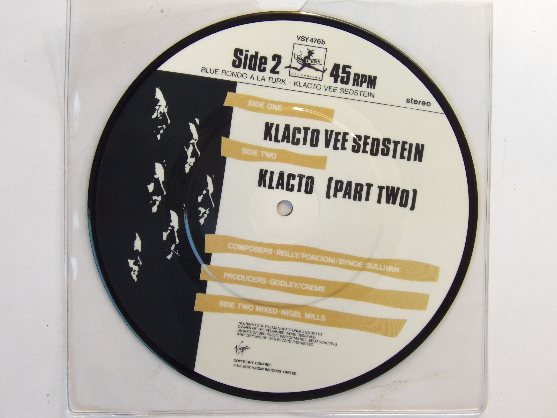 Blue Rondo A La Turk: Klacto Vee Sedstein 1982 EX+ 7″ Picture Disc