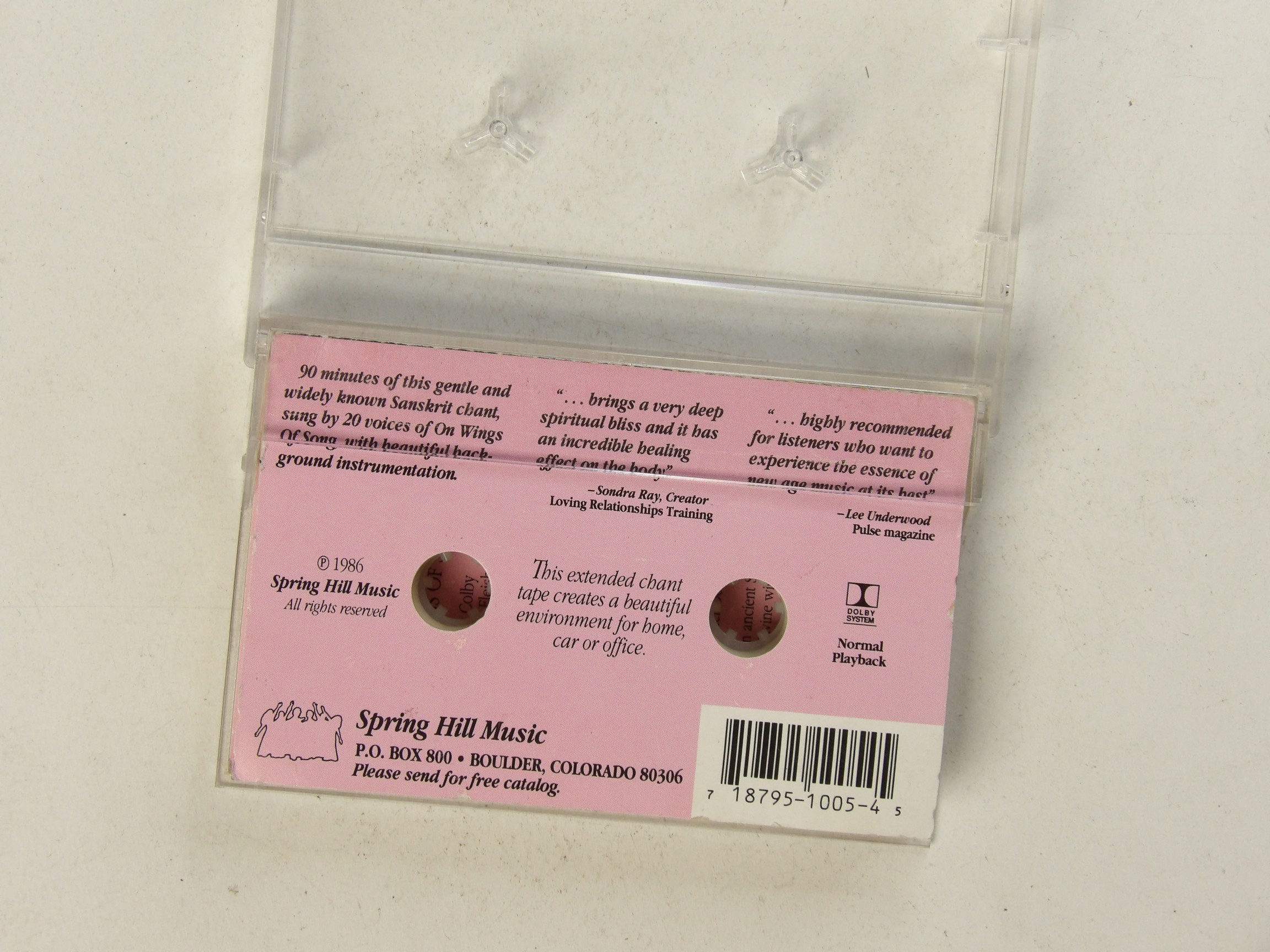 On Wings Of Song & Robert Gass: Om Namaha Shivaya 1986 Cassette