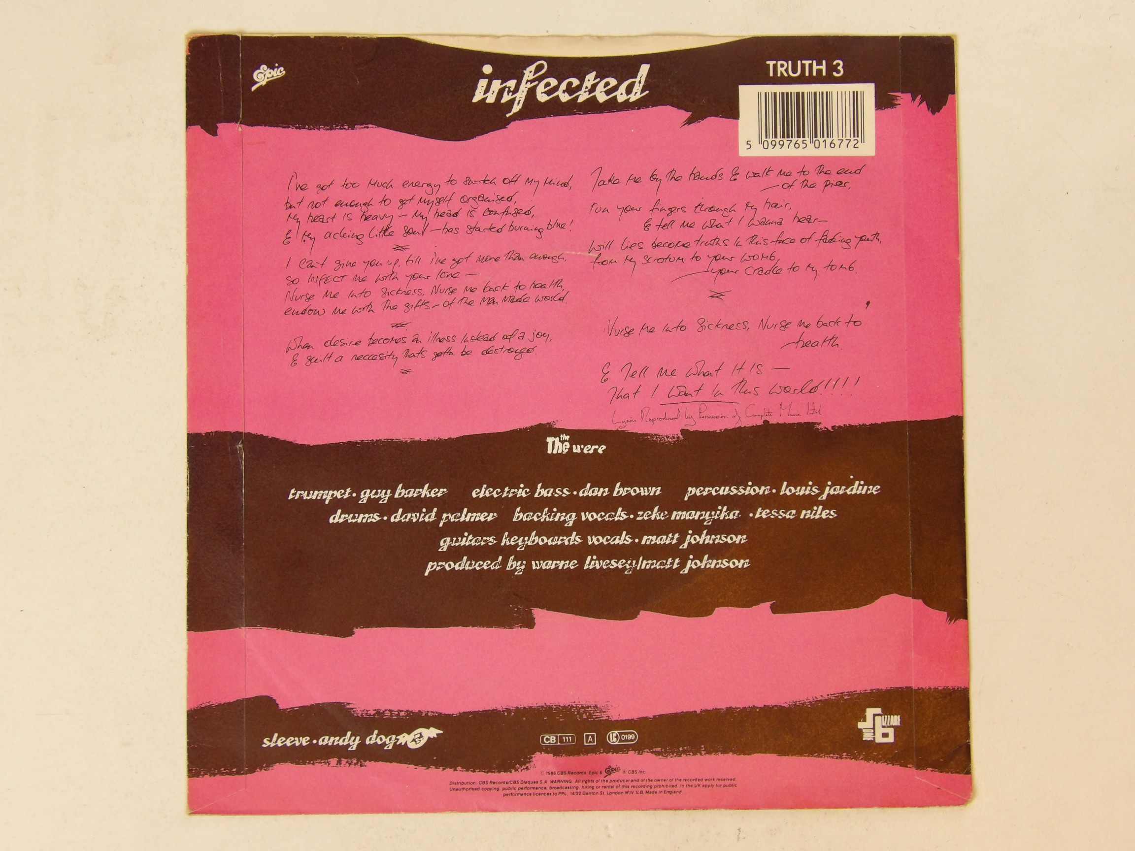 The The: Infected 1985 UK 7″