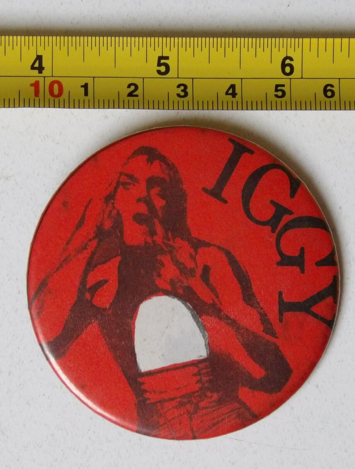 Iggy Pop: Original Vintage 1970s 2.5" Bin Lid Button Badge